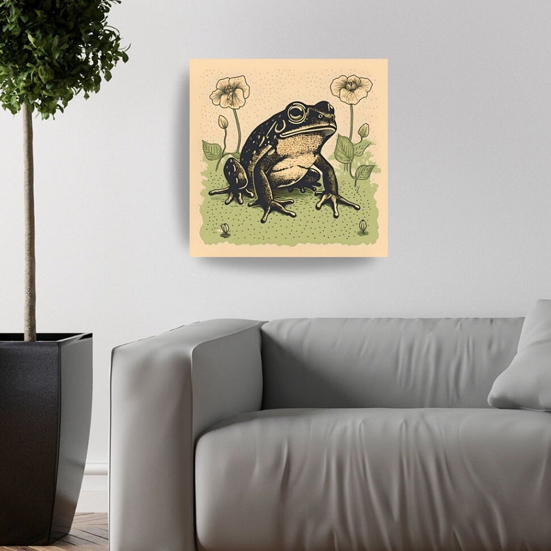 Canvas Frog Dog Wall Art Modern Minimalist Frogs Design Print Canvas ...