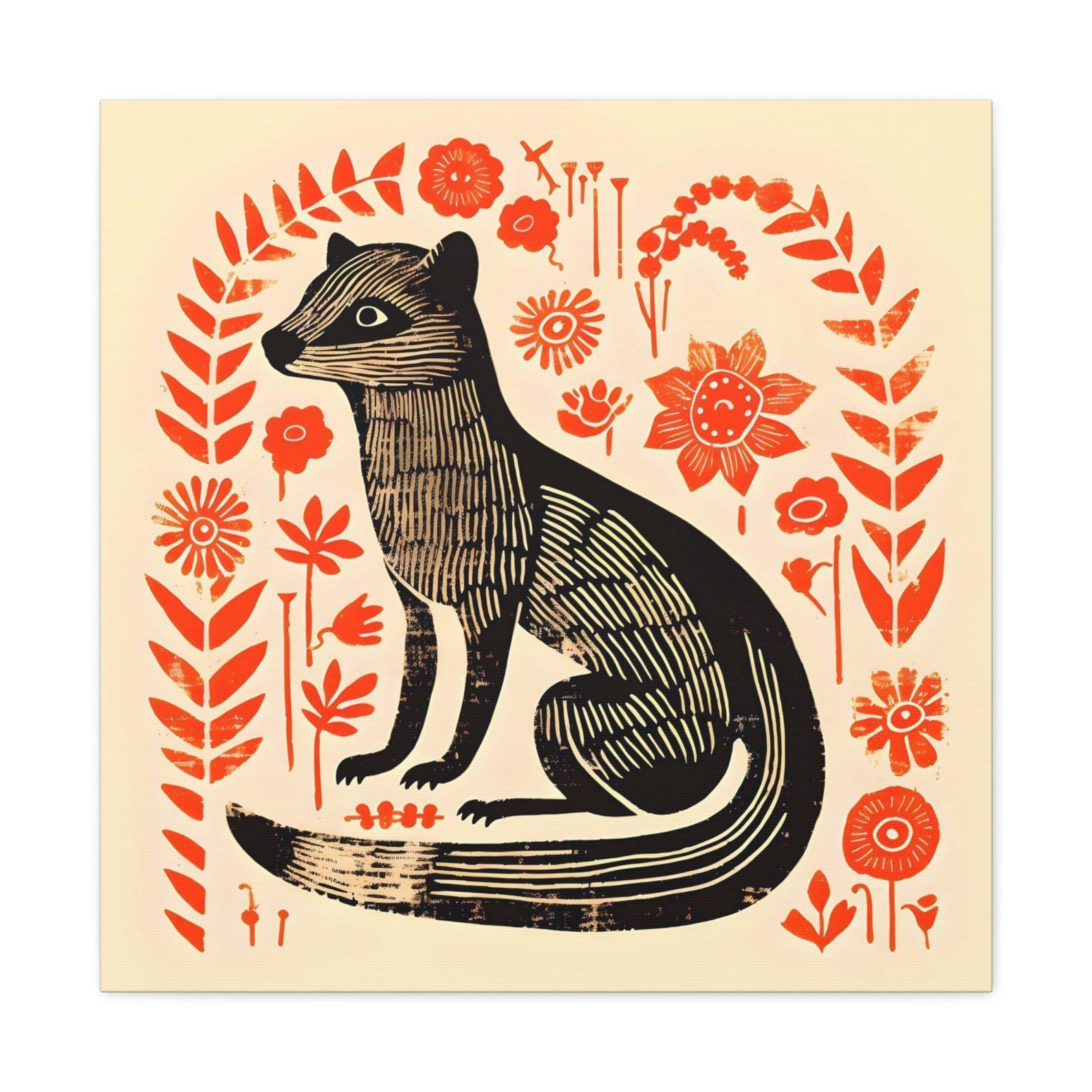 Canvas Mongoose Wall Art Modern Minimalist Mongoose Design Print Canvas ...