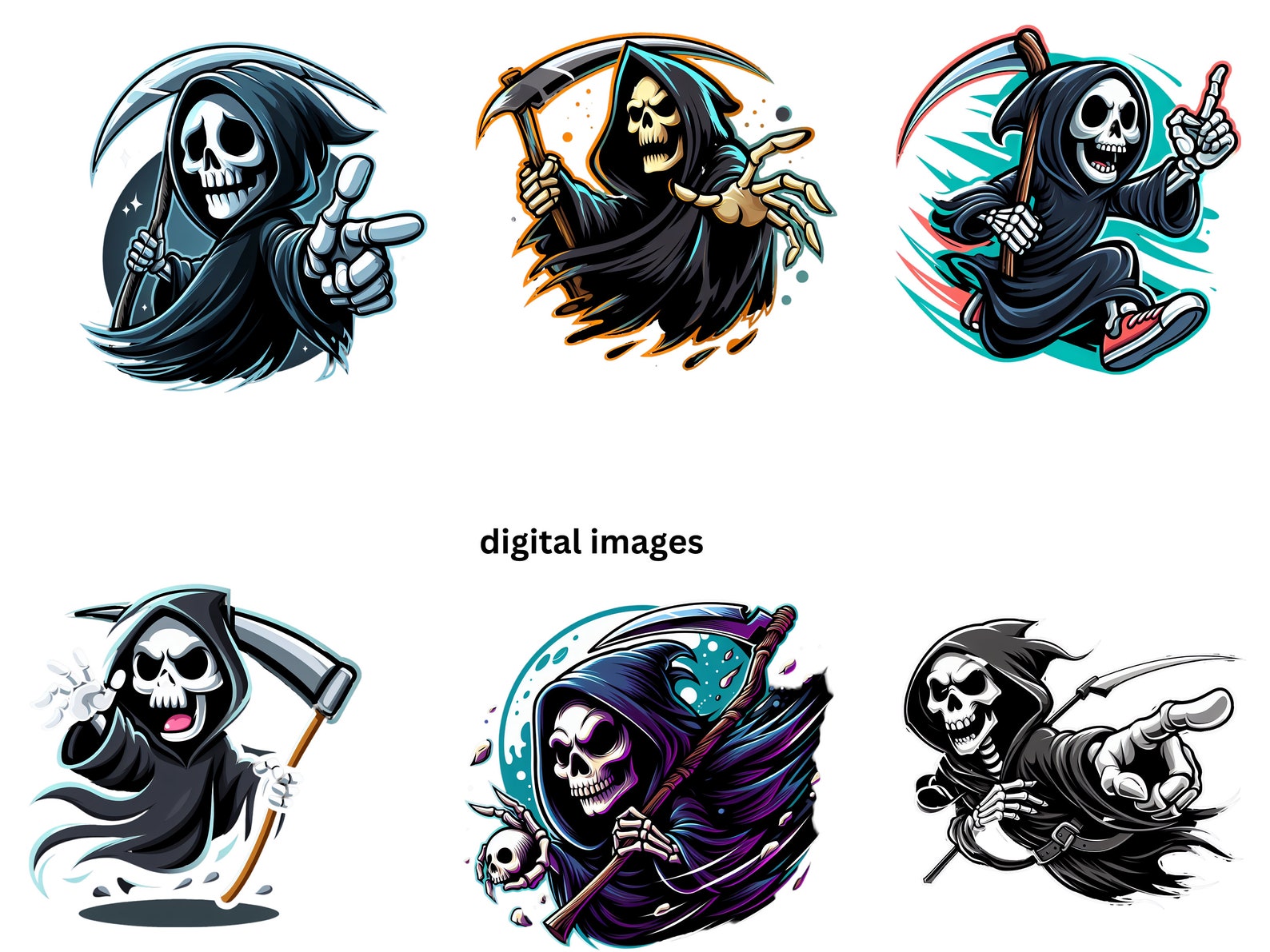 25+ Grim Reaper PNG Bundle, Angel of Death Clipart, Dark Fantasy Horror ...