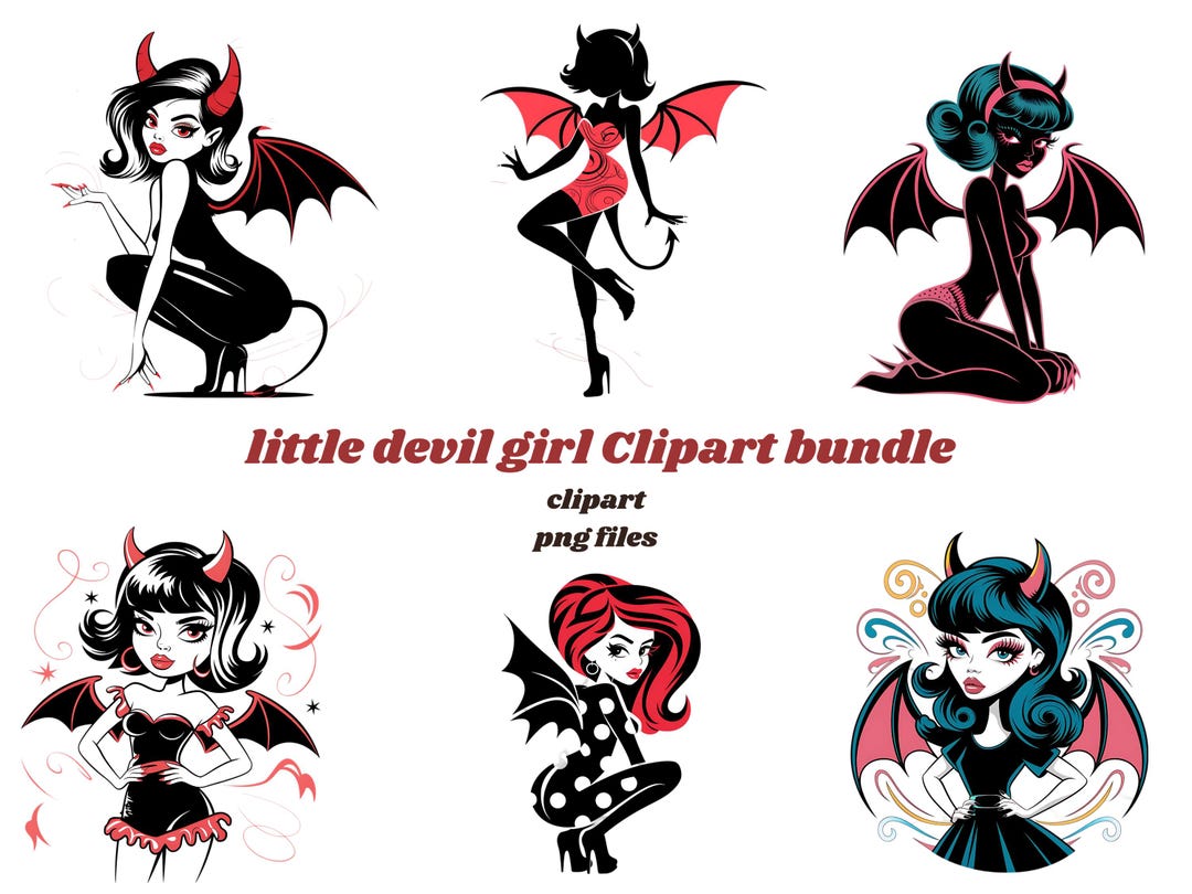 Little Devil Girl PNG , T-shirt Designs, 35+ Png Files, , Devil Girl ...