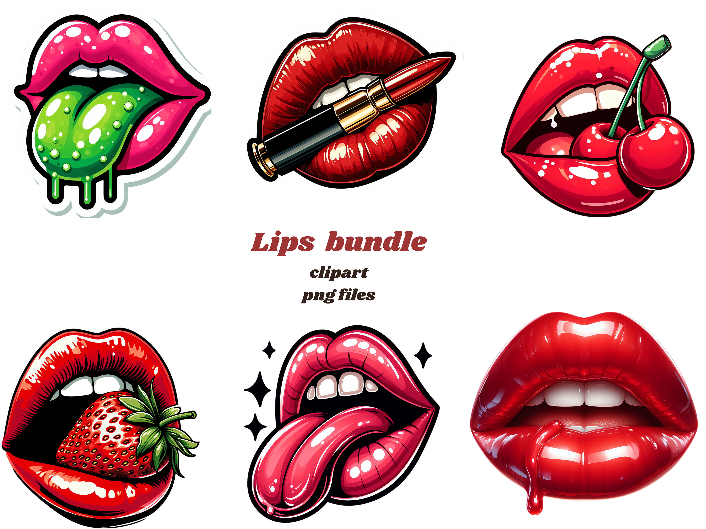 Lips Red Clipart Border
