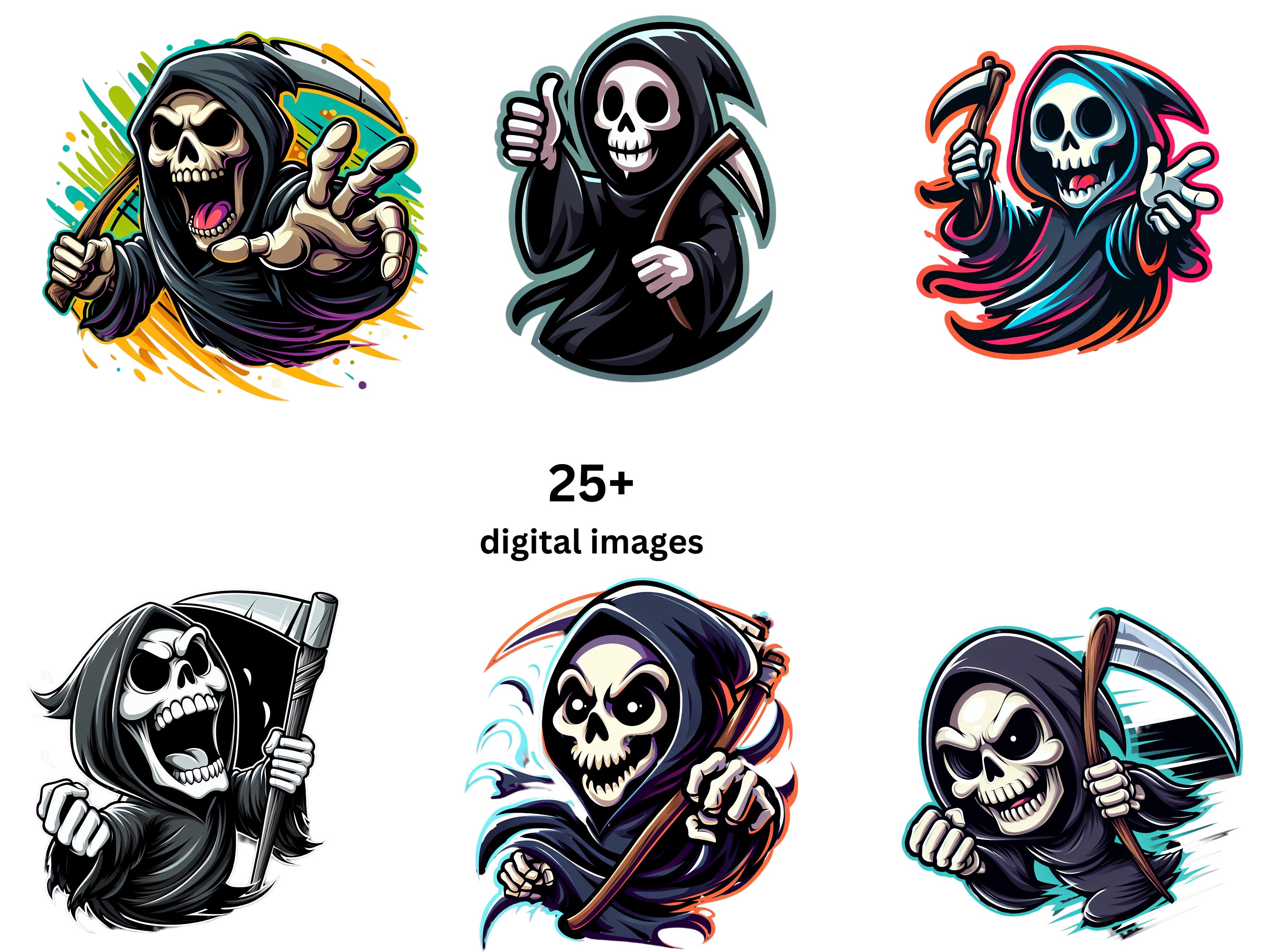 Grim Reaper Png for T-shirt Design, Gothic Junk Journal, Scrap Book ...