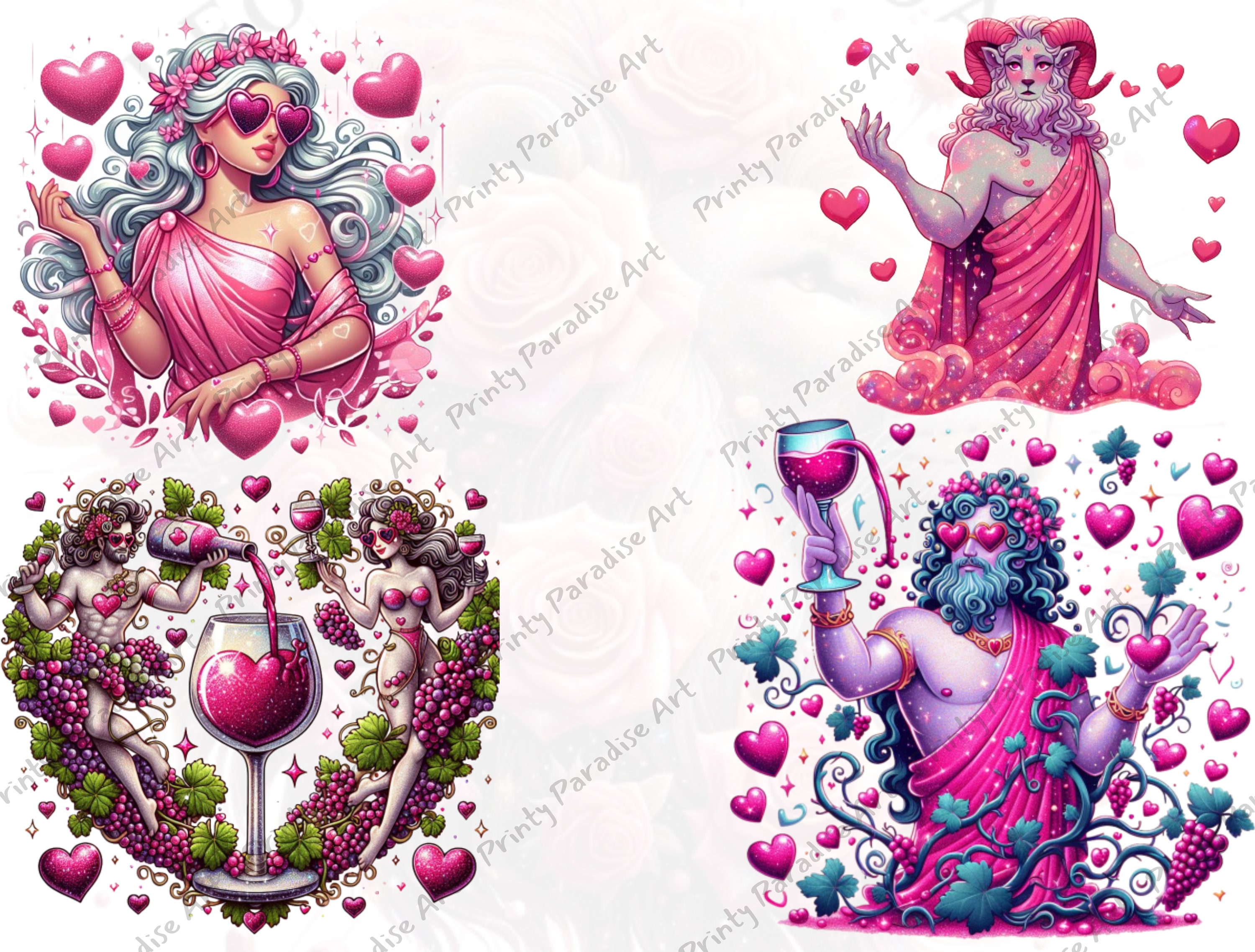 Valentine'd Day Greek Gods Cliparts Bundle 25 Files for Commercial ...