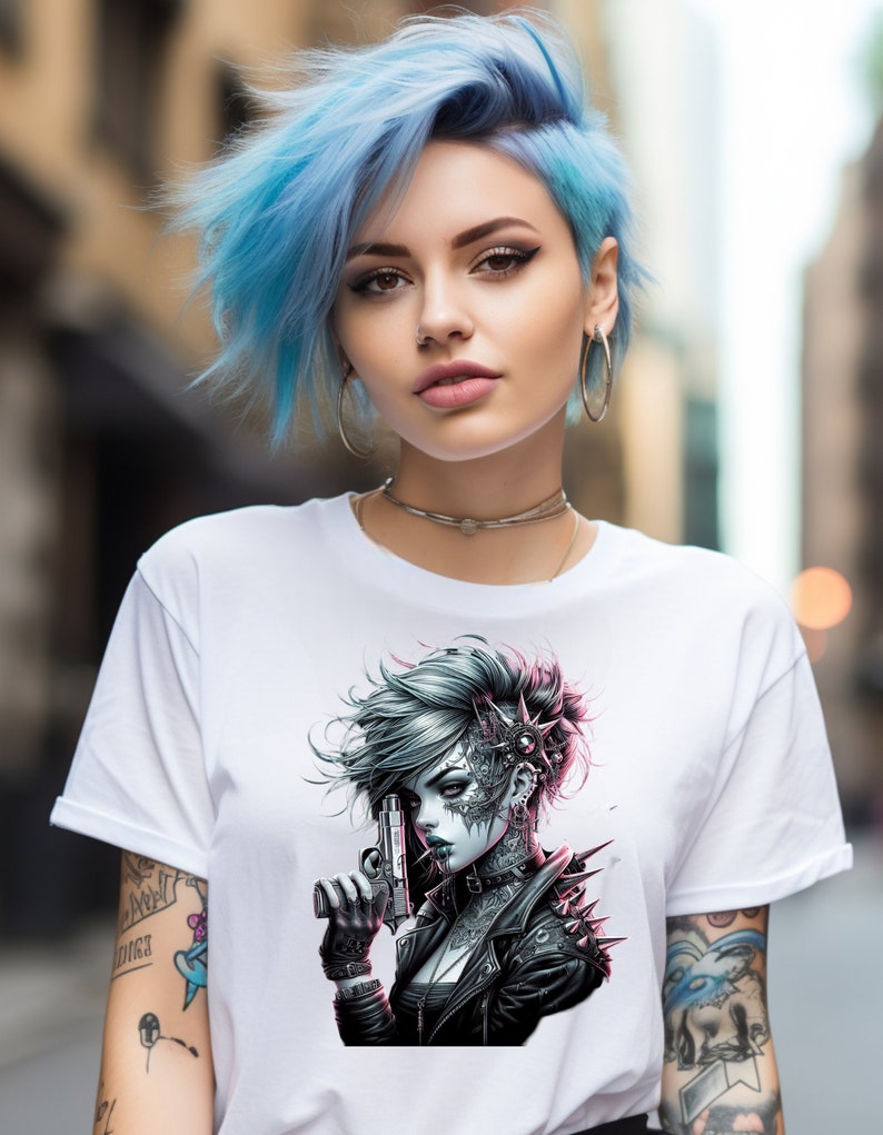 Gothic Punk Girl Clipart Bundle, Commercial Use, T-shirt Design, 50 ...