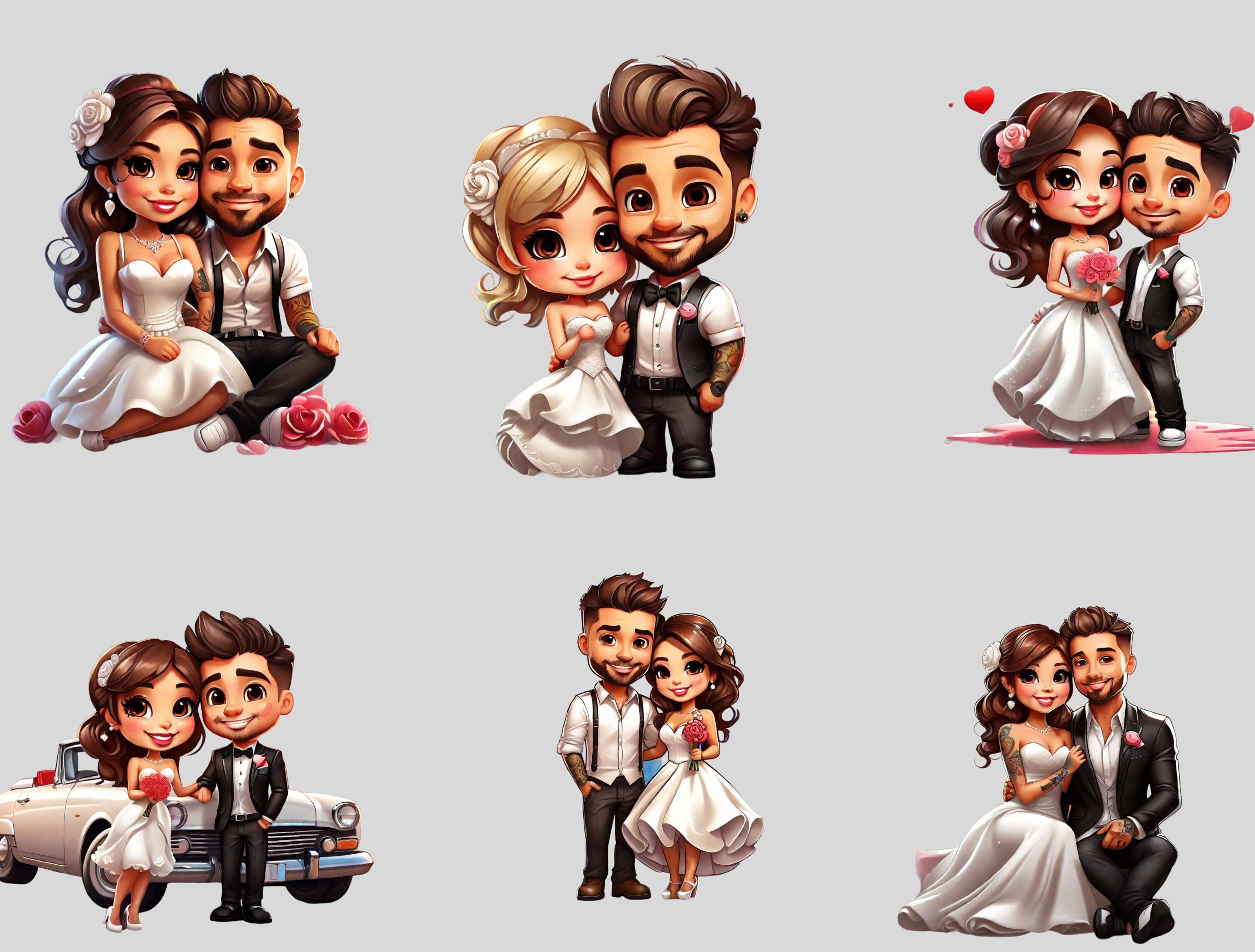 40 Wedding Couples Png Bundle, Wedding Day Clipart PNG, Marriage ...
