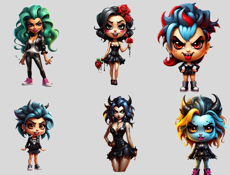 Monsters Girl Clipart Bundle, Clipart, T-shirt Design, Monster PNG ...