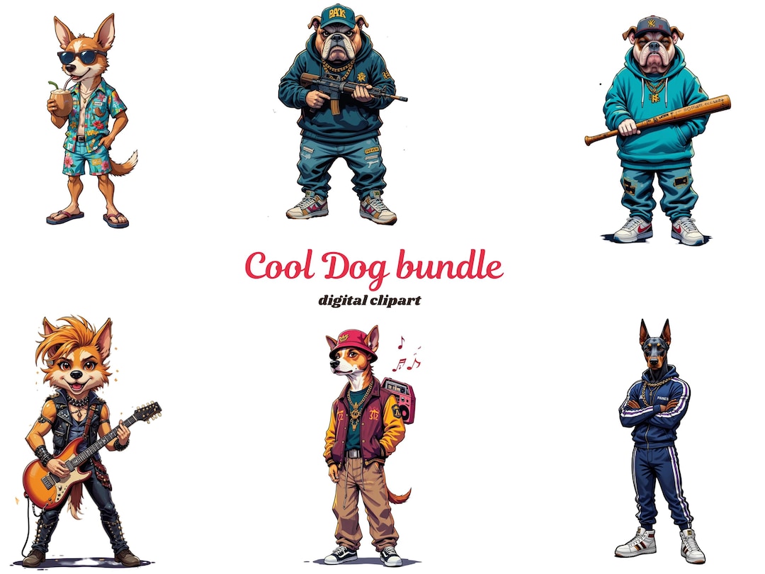 Cool Dog Clipart Bundle | Sassy Dog PNG | 30+ Cool Dog Png Files ...