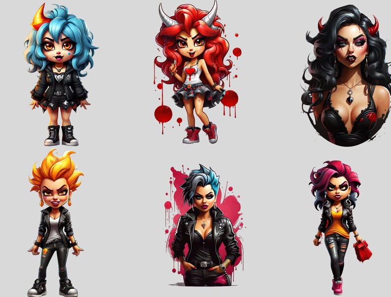 Monsters Girl Clipart Bundle, Clipart, T-shirt Design, Monster PNG ...
