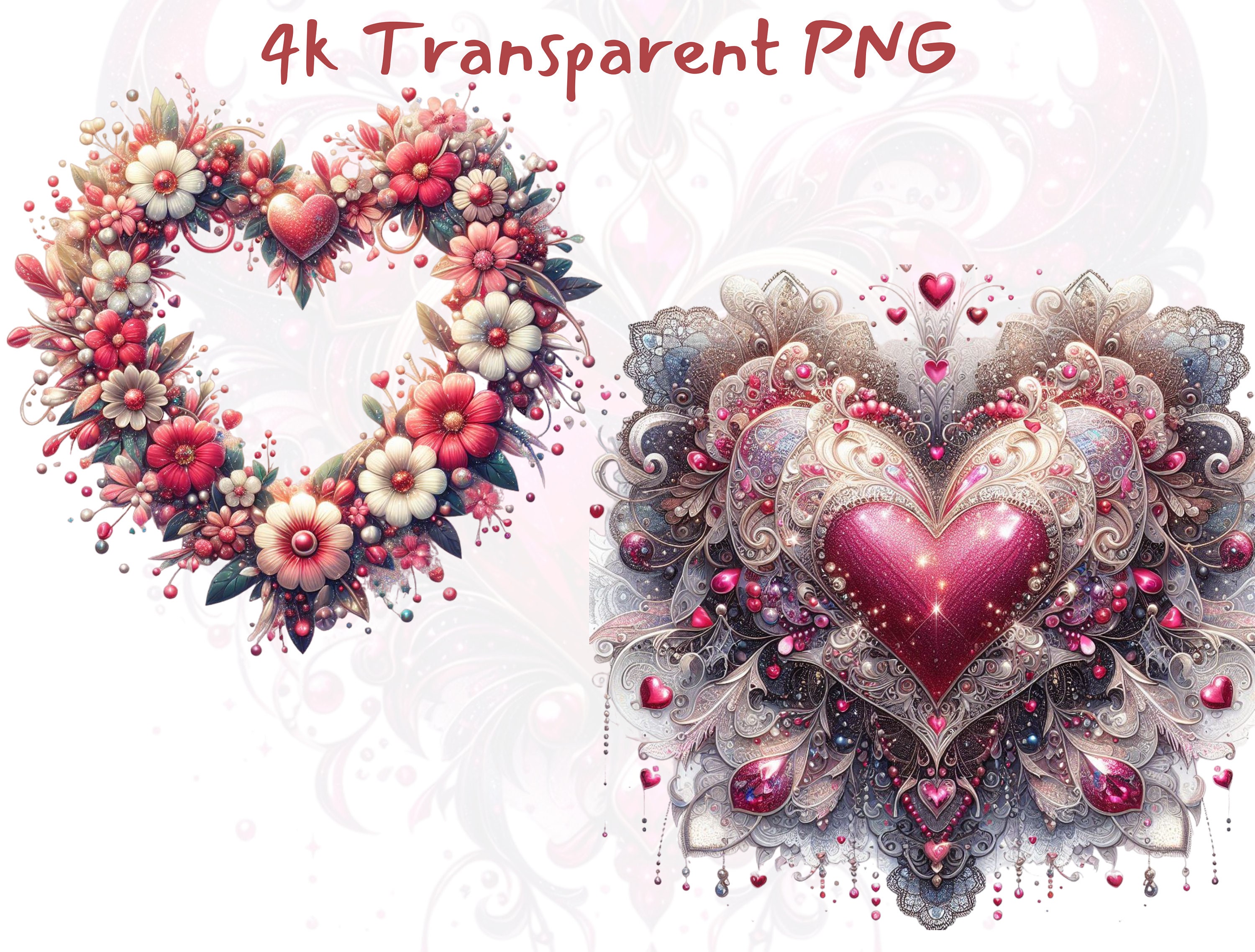 Watercolor Heart Valentine Clipart, 30 PNG Valentines Day Clipart ...