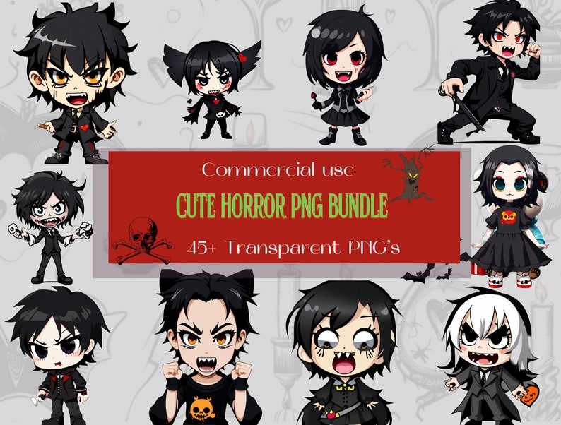 Cute Horror Character PNG, Horror PNG, Chibi Horror PNG, Horror Png ...