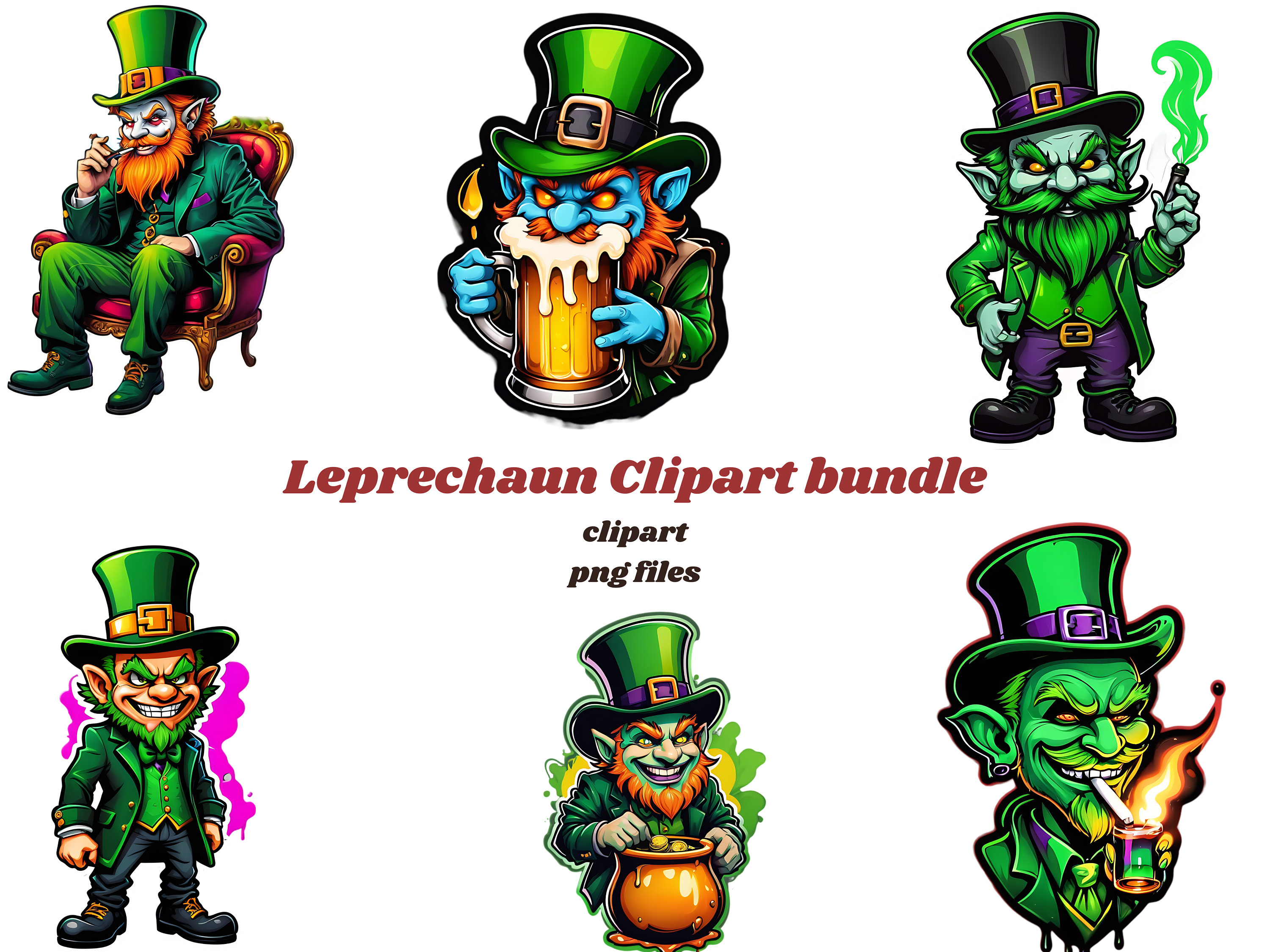 Leprechaun Clipart Bundle,leprechaun Clipart PNG, 35+ Transparent ...