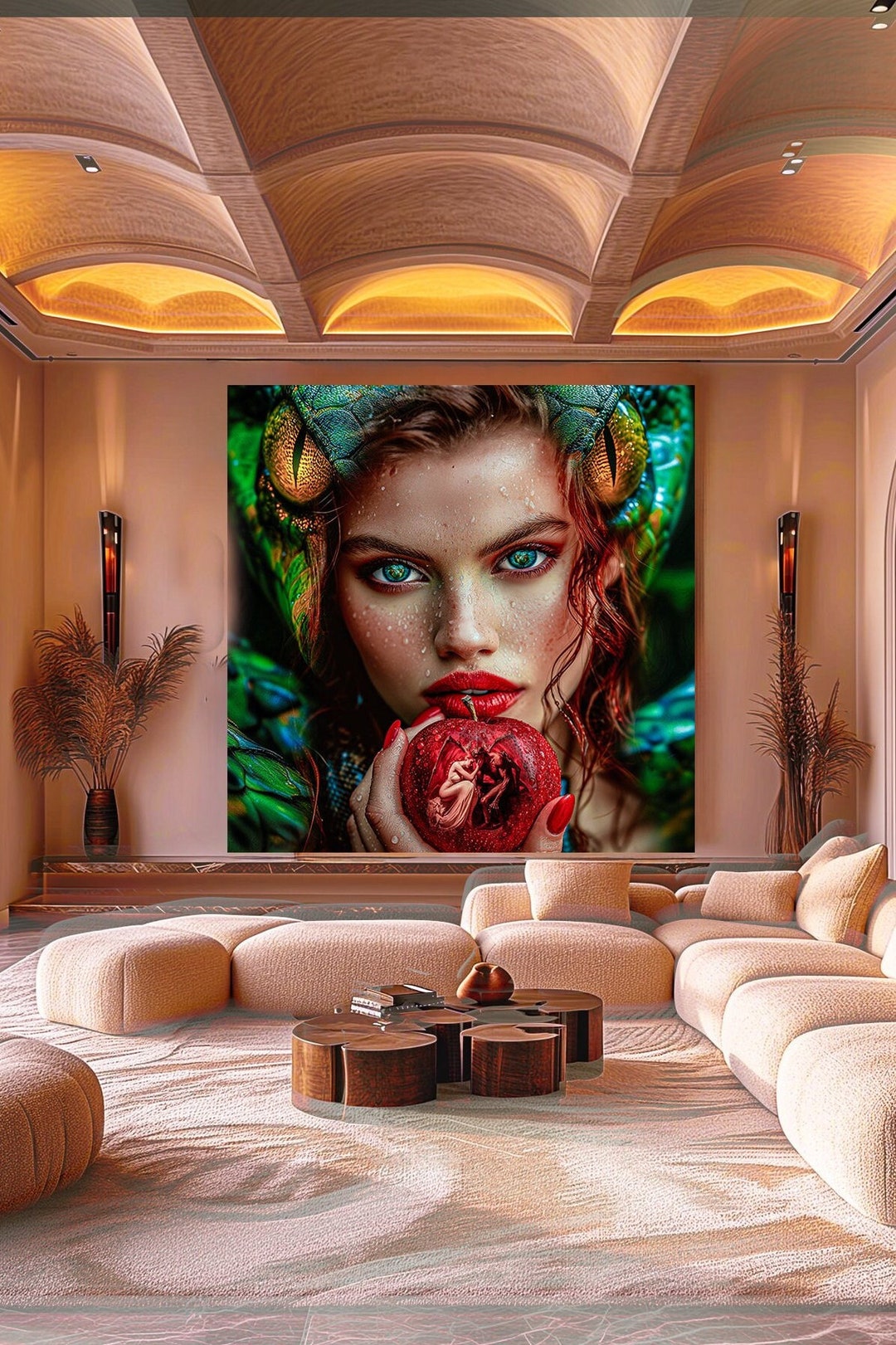 Eden's Temptation and Hades' Embrace Canvas Print Lucifer and the ...
