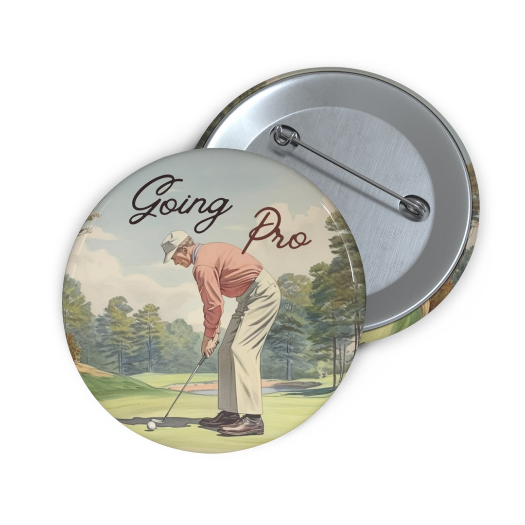 Vintage Golf Badges, Golf Top 10 Sport Medal, 2.25 3 Going Pro Golf ...