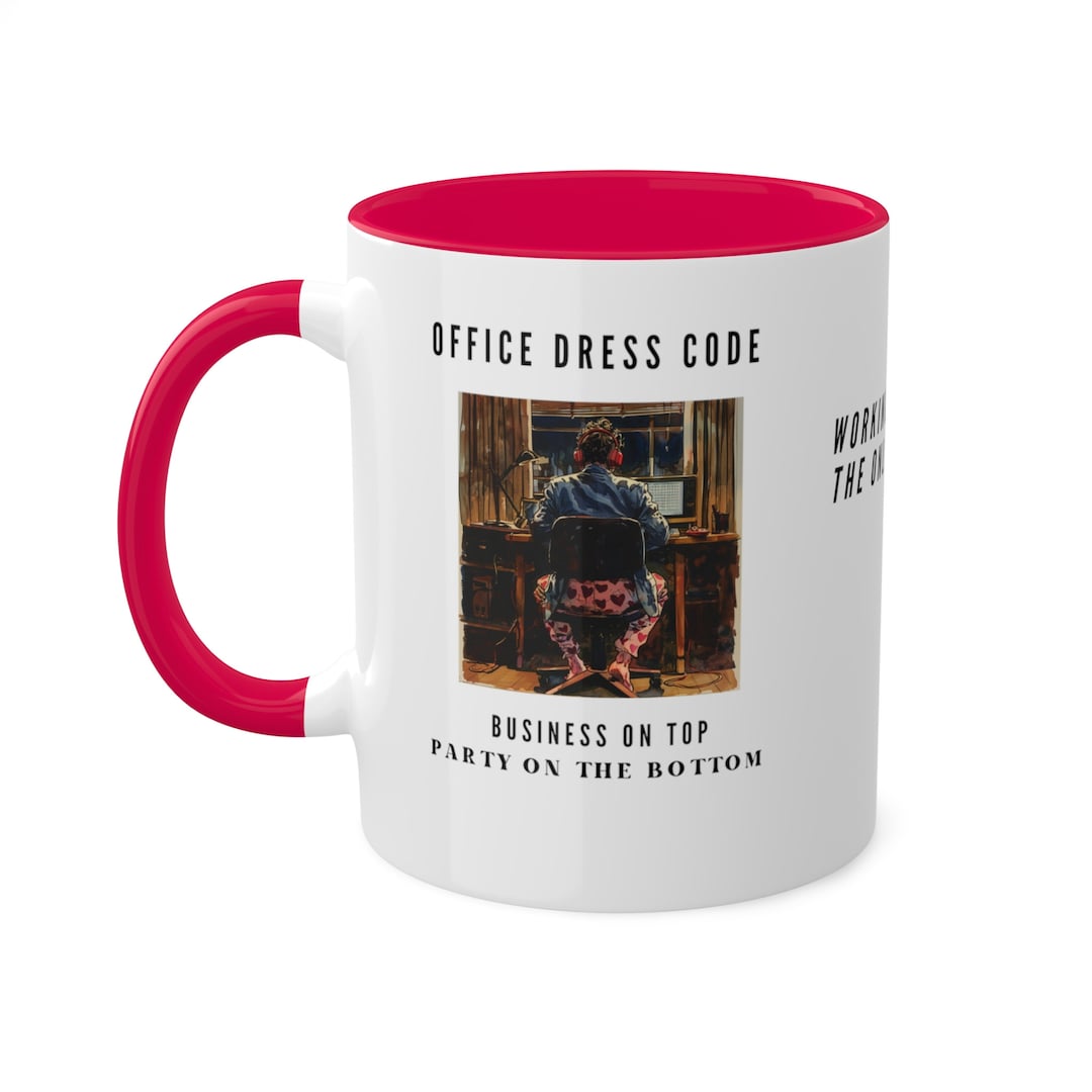 Dress Code Remote Work Two-tone Ceramic Mug, 11oz Friendly Giftful ...