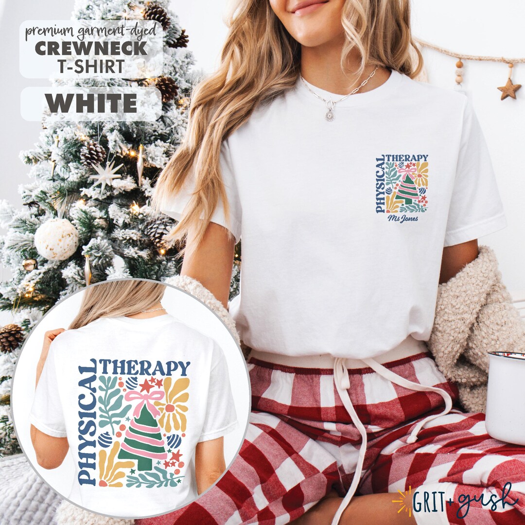 Personalized Physical Therapy Shirt Comfort Colors® Boho Christmas Tree ...
