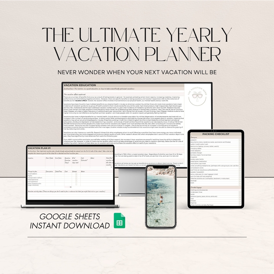 The Ultimate Yearly Vacation Planner - Etsy