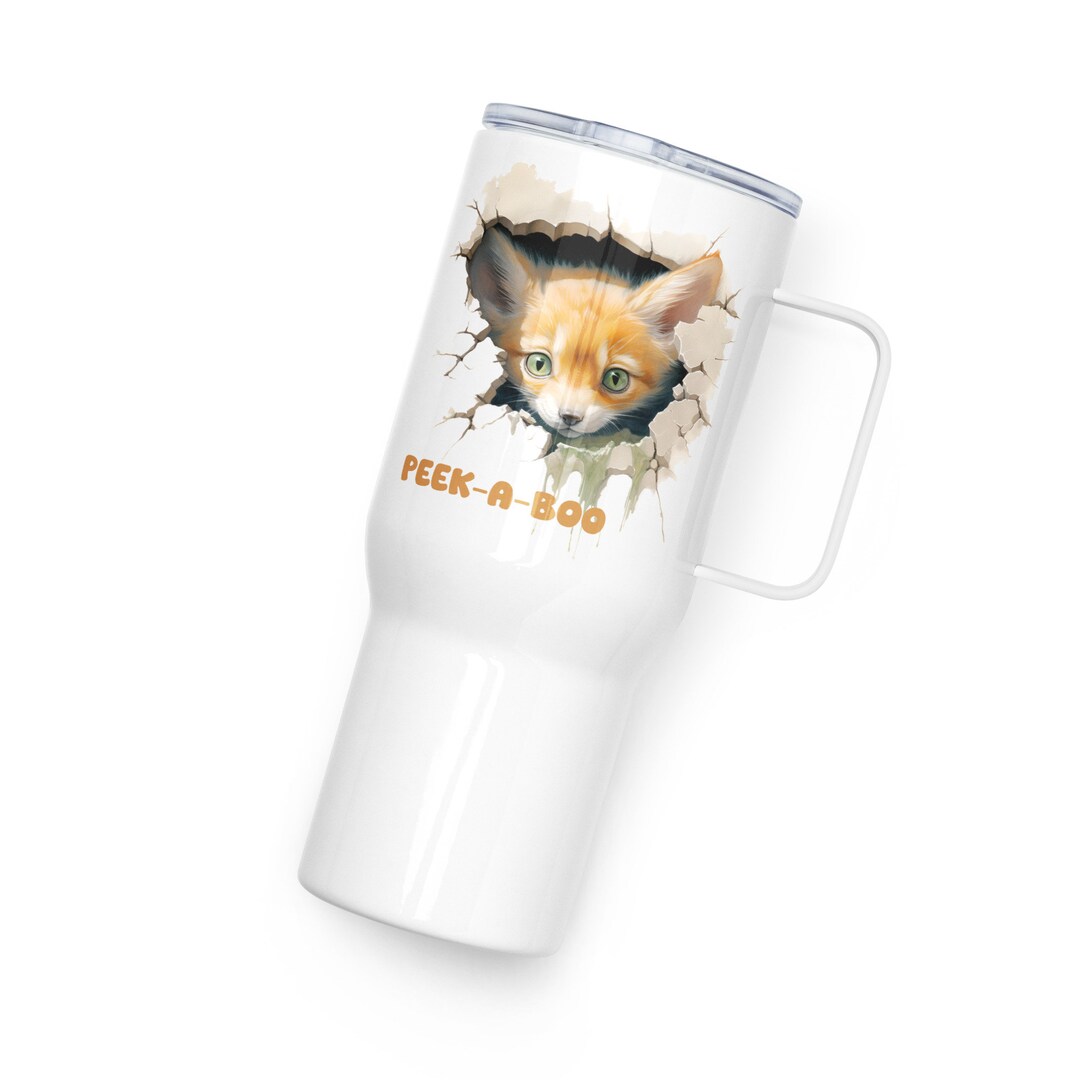 Peek a Boo Fox Travel Mug With a Handle - Etsy