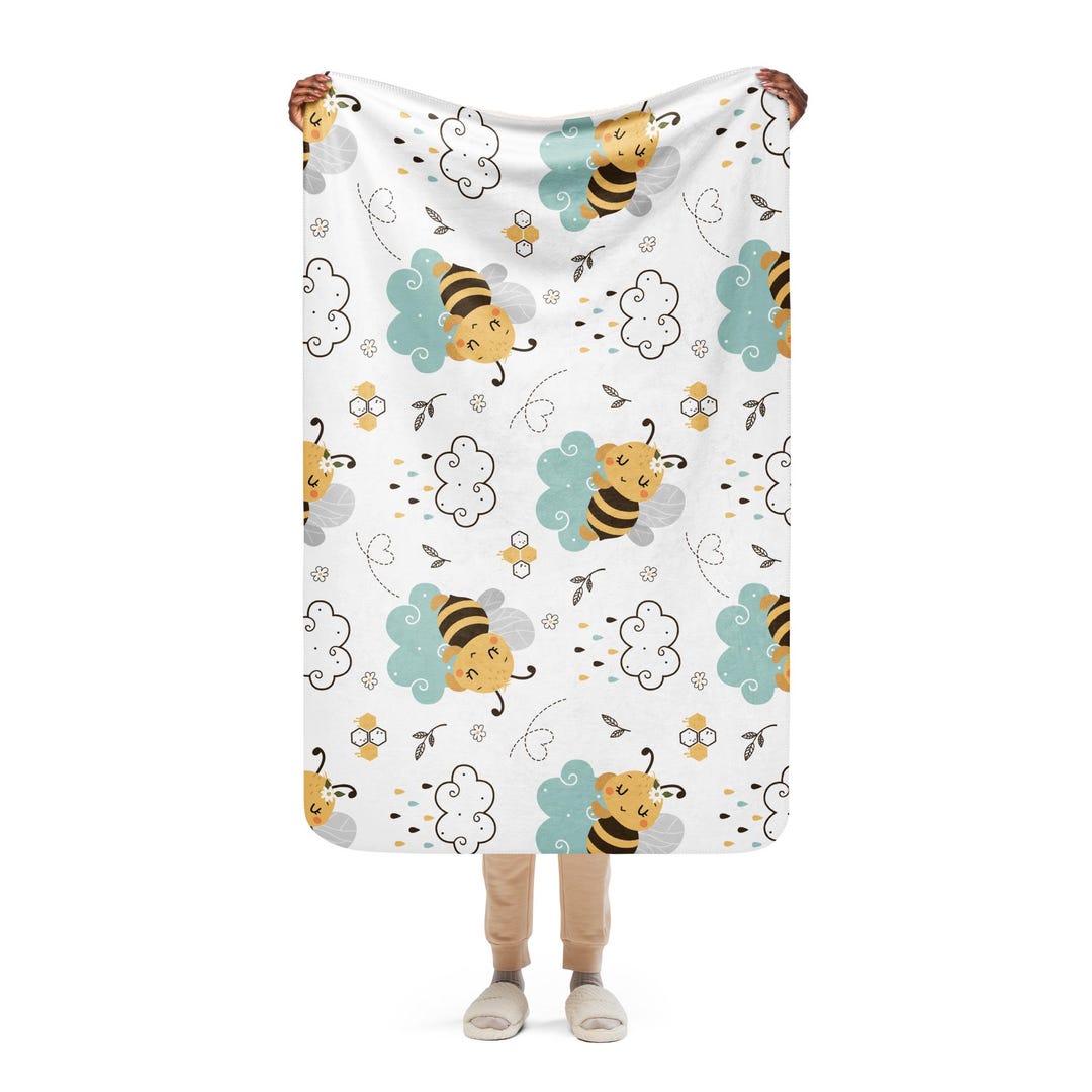 Sleepy Bumblebee Cute Baby Blankey Warm Cozy Comfy Sherpa Blanket - Etsy