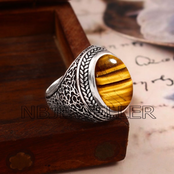 Tiger Eye Ring Men - Etsy