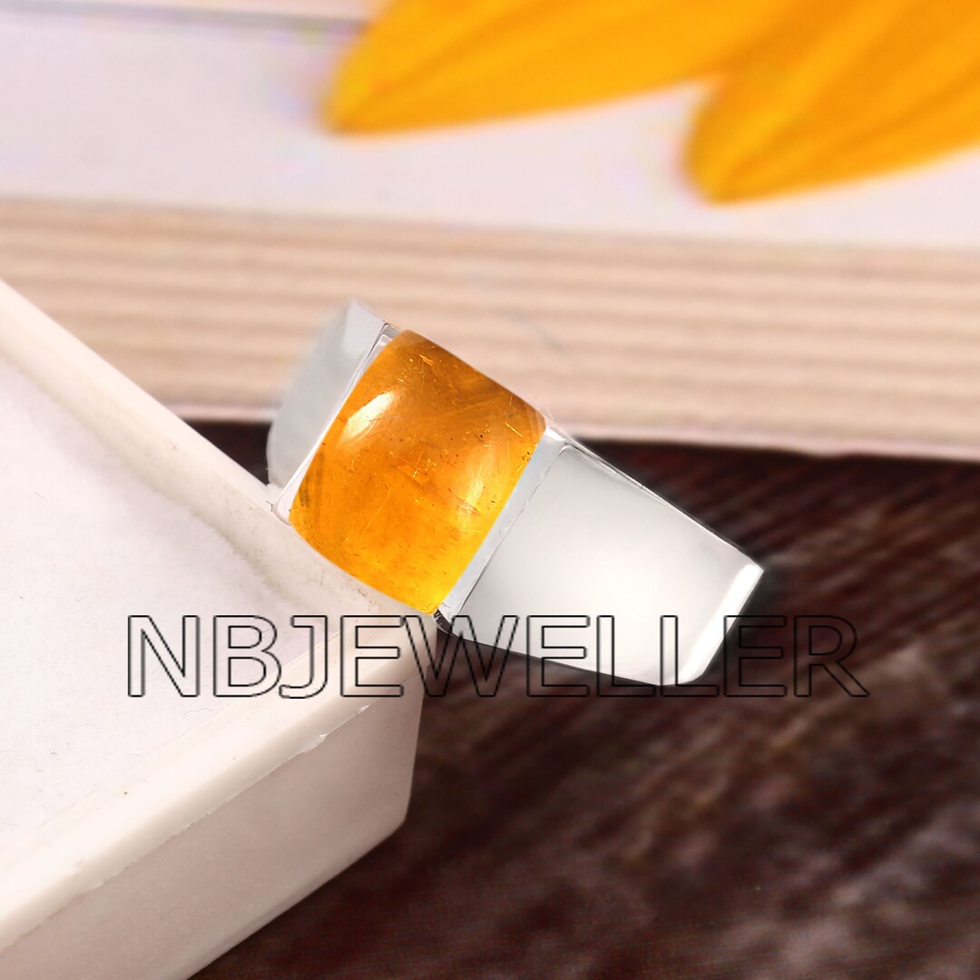 Baltic Amber Men's Ring, Silver Men's Ring, Handmade Men's Ring, 925 Sterling Silver Men's Ring ...
