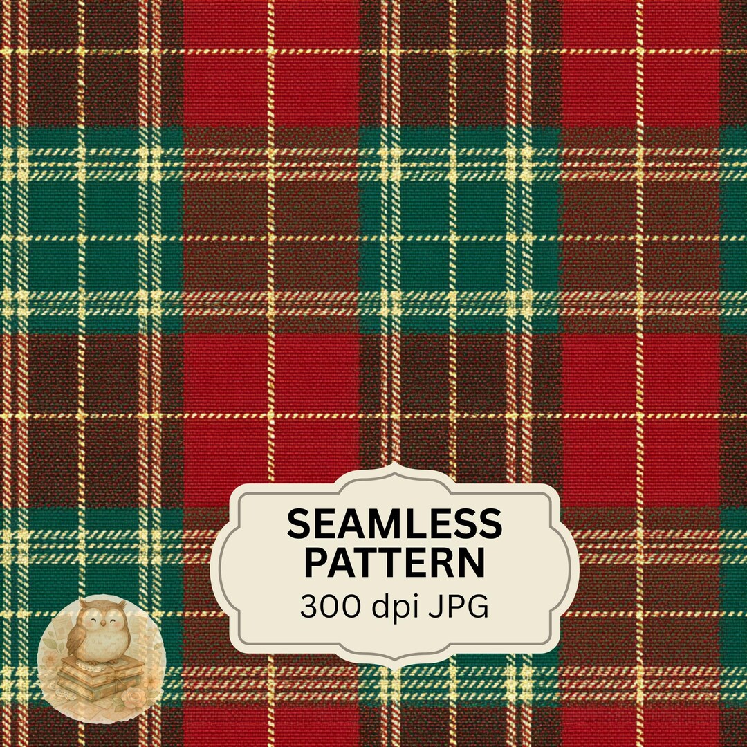 Christmas Tartan Plaid Digital Paper – Red Green Gold Seamless ...