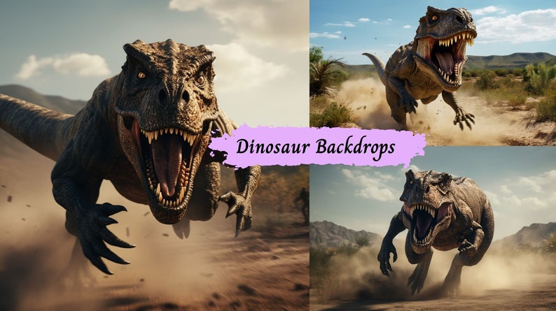 6 High-resolution T-rex Digital Backdrops Dynamic, Action-packed Prehistoric Backgrounds for ...