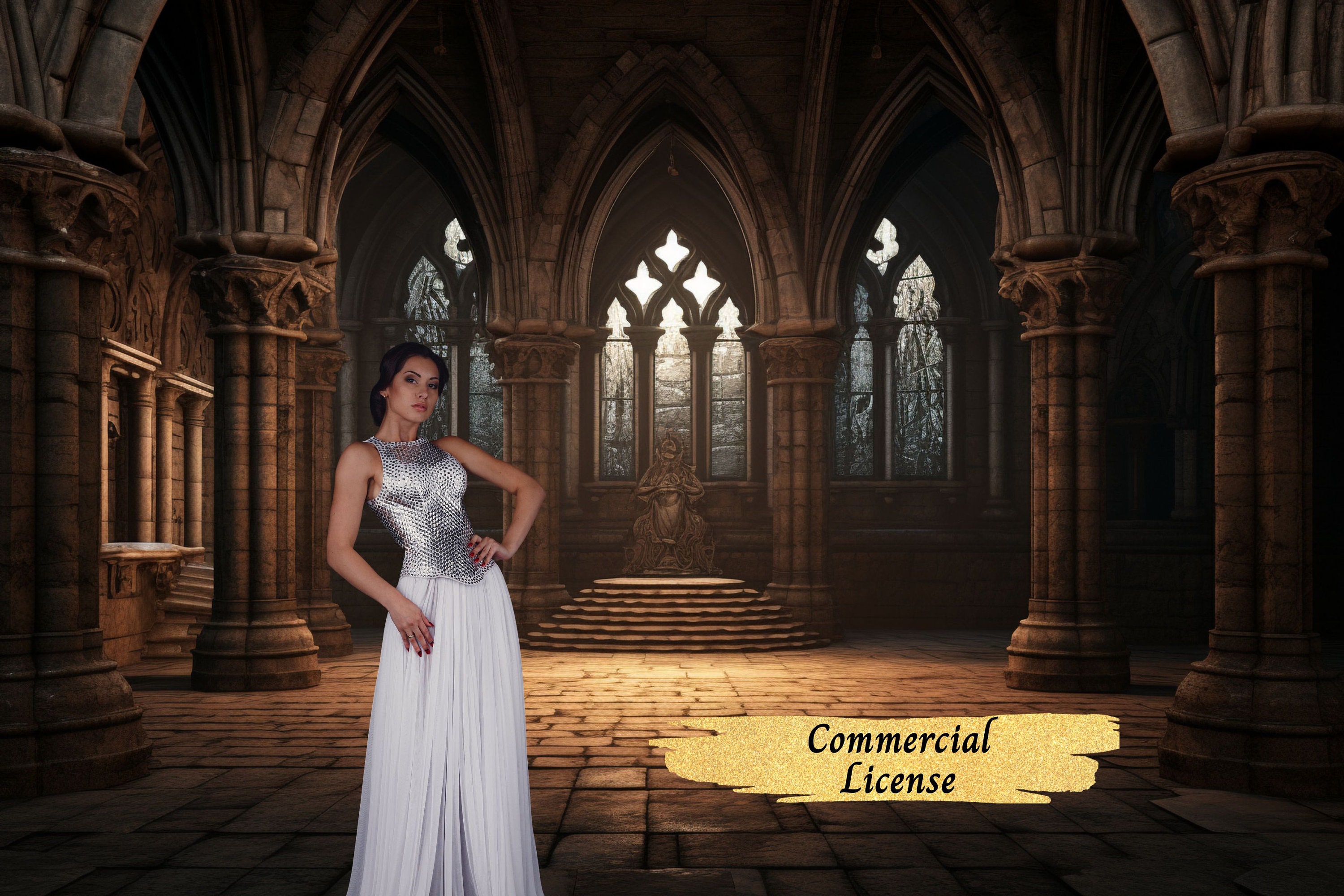 Set of 7 Gothic Arches Hallway Digital Backdrops | Mysterious and ...