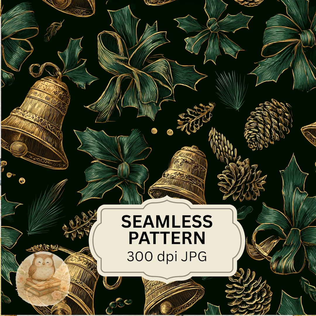 Christmas Bells Seamless Pattern – Holiday Scrapbook Paper (digital ...