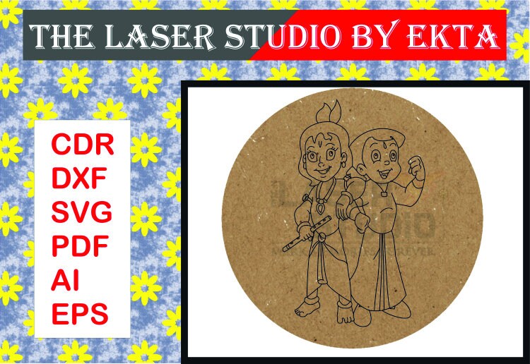 Chhota Bheem & Krishna Laser Cut File Cdr Ai Pdf Svg Dxf Eps - Etsy