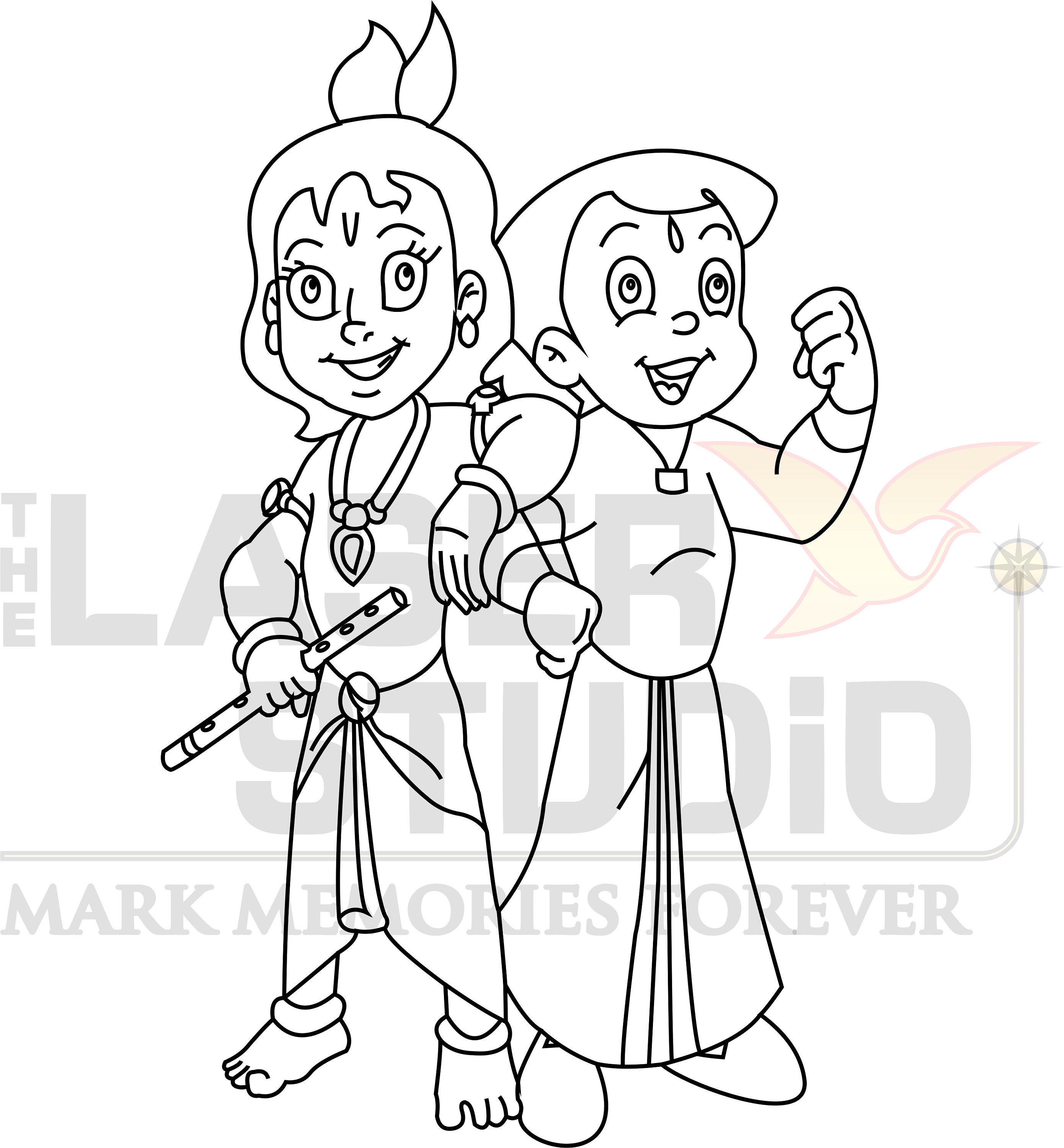Chhota Bheem & Krishna Laser Cut File Cdr Ai Pdf Svg Dxf Eps - Etsy