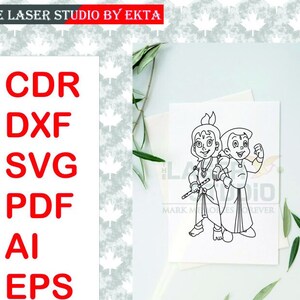 Chhota Bheem & Krishna Laser Cut File Cdr Ai Pdf Svg Dxf Eps - Etsy