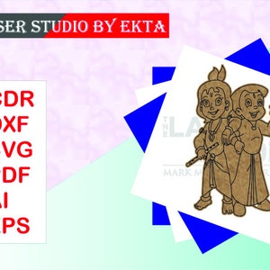 Chhota Bheem & Krishna Laser Cut File Cdr Ai Pdf Svg Dxf Eps - Etsy