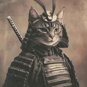 SAMURAI Cat" Retro -limited Edition Made to Only 100! Poster Print ...