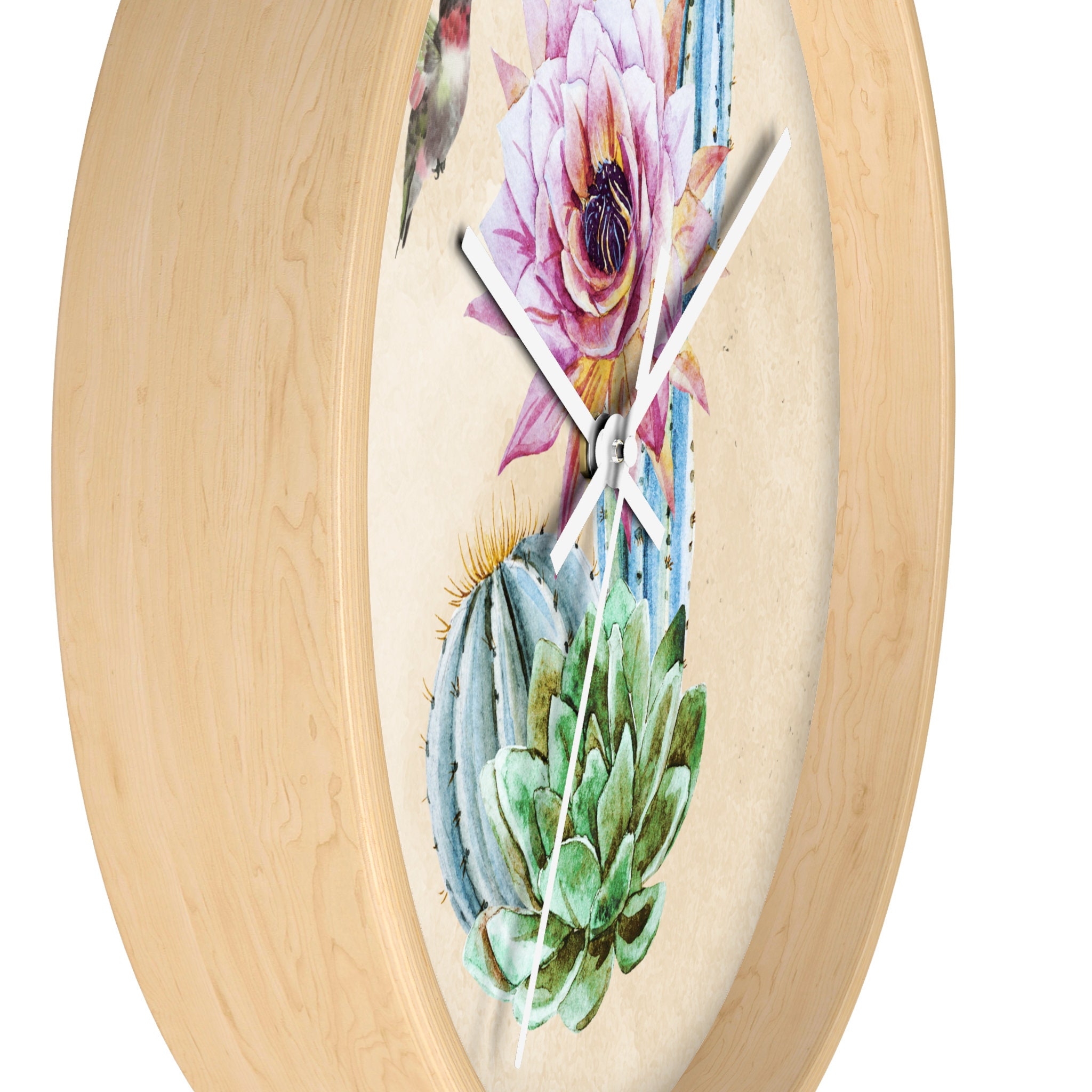 Cactus Wall Clock 10-inch Desert Wall Clock Cactus Flower - Etsy