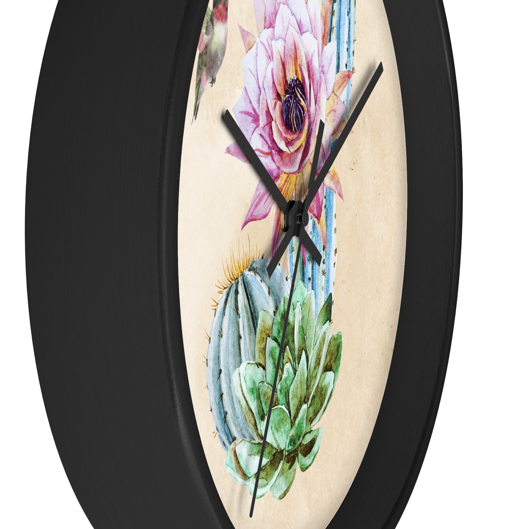 Cactus Wall Clock 10-inch Desert Wall Clock Cactus Flower - Etsy