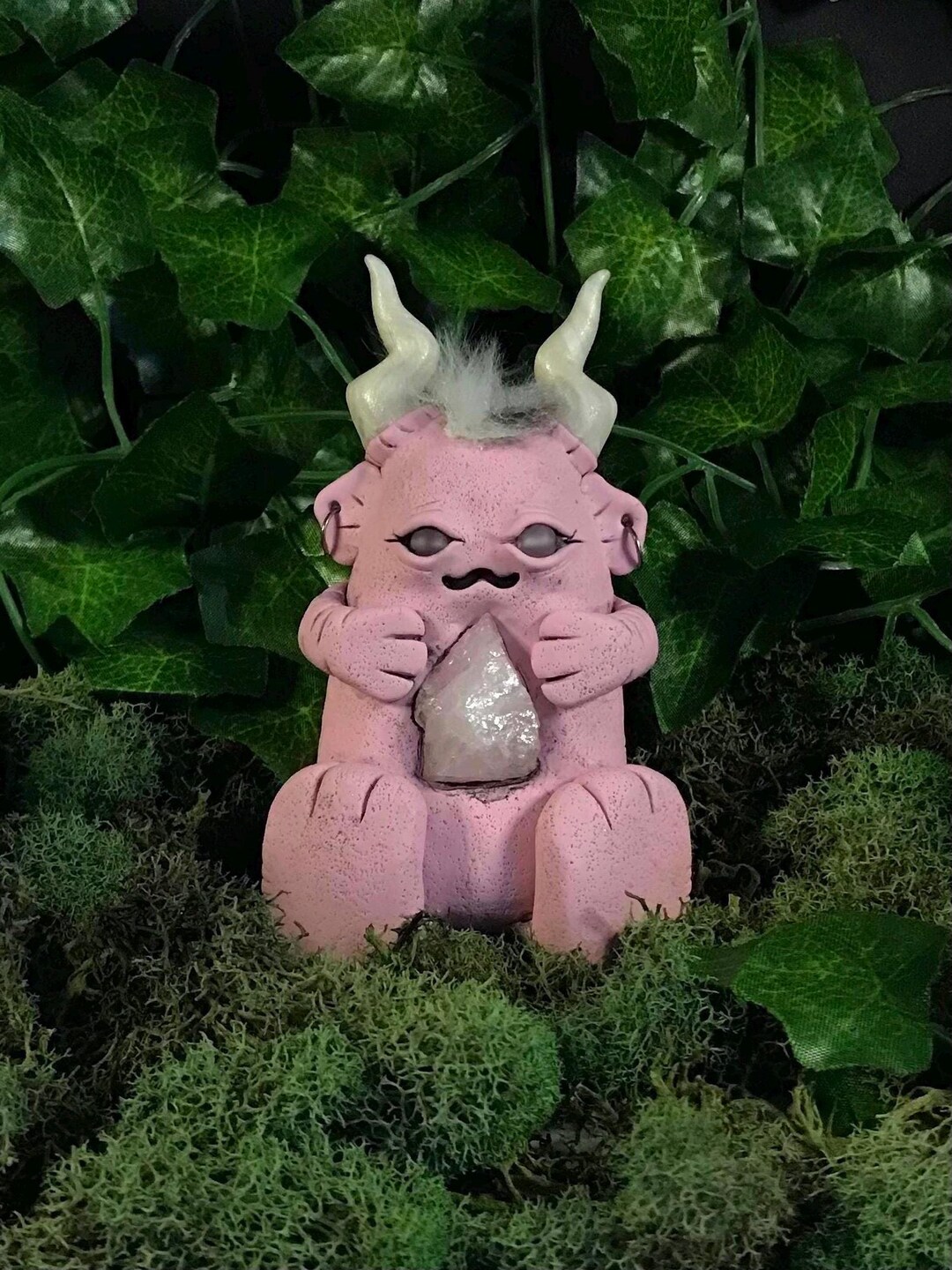 Pink Crystal Monster With Hair - Etsy