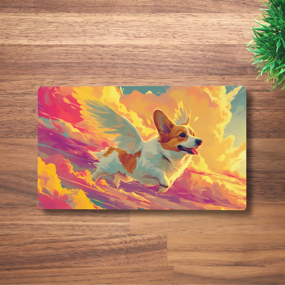 Flying Corgi MTG Playmat for TCG, OCG, Dnd Dog Deskmat, Fantasy Puppy ...