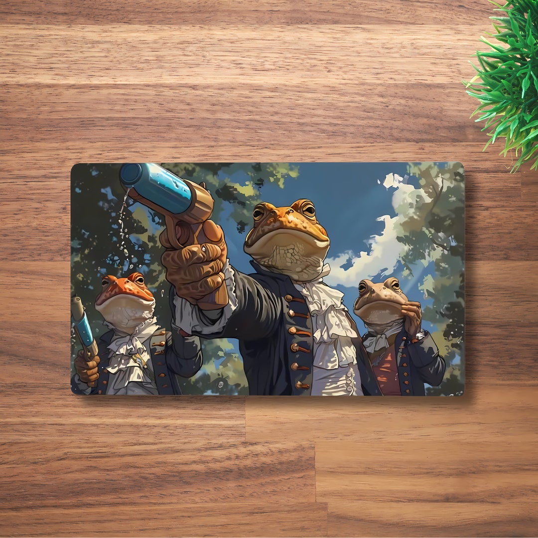 Frogs With Water Guns MTG Playmat for TCG, OCG, Funny Dnd Deskmat ...