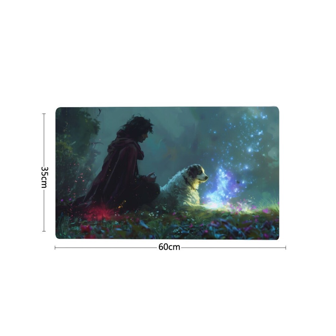 Wizard and His Familiar MTG Playmat for TCG, OCG, Dnd Deskmat, Mage ...