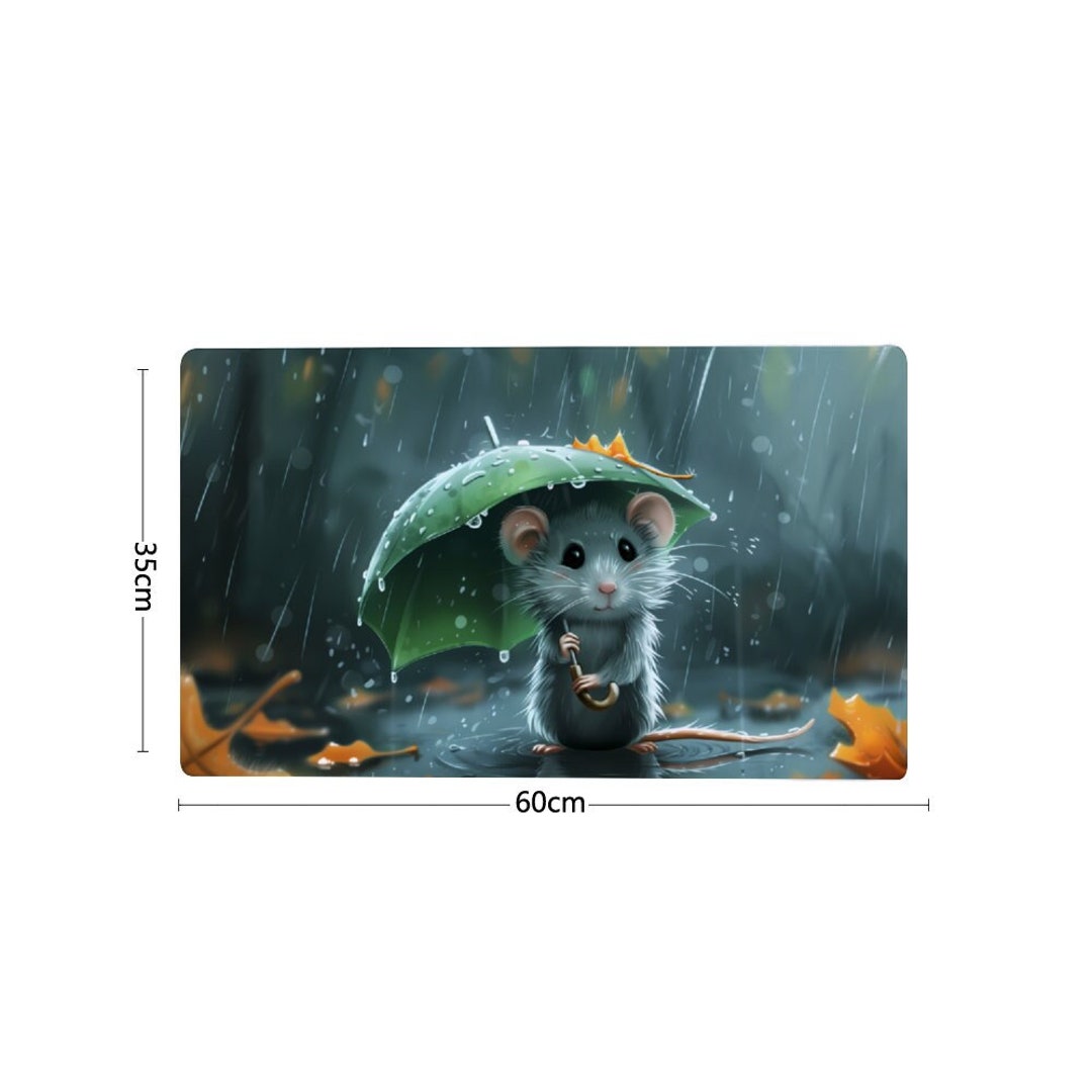 Mouse With Leaf Umbrella MTG Playmat for TCG, OCG, Dnd Deskmat, Rat ...