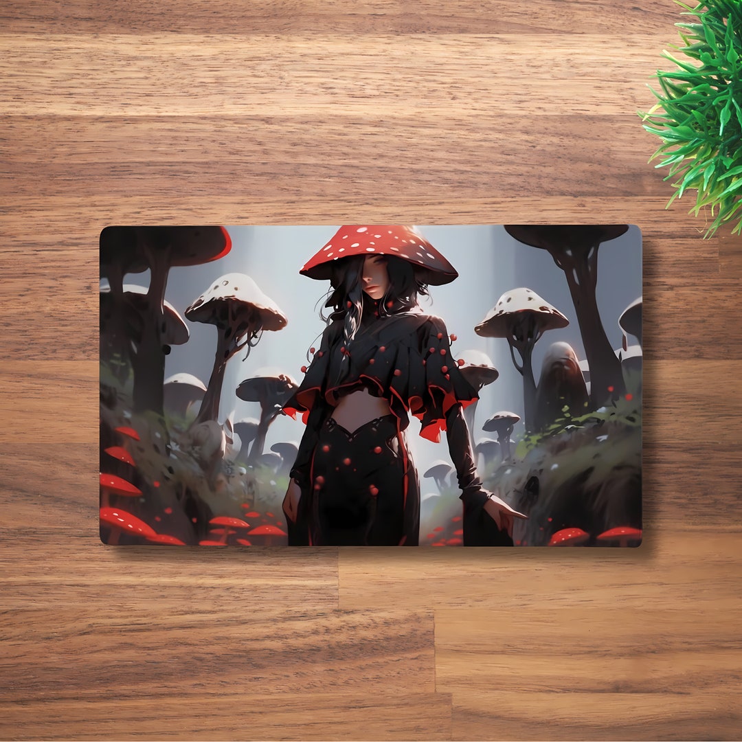 Spores Druid MTG Playmat for TCG, OCG, Dnd Deskmat, Fantasy Nature Mage ...