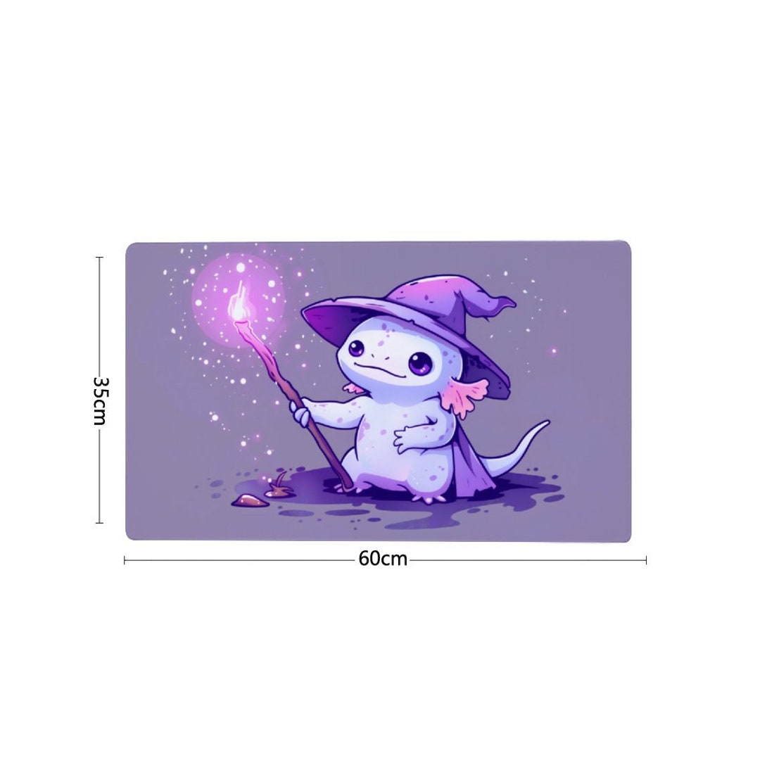 Axolotl Wizard MTG Playmat for TCG, OCG, Magic Dnd Deskmat, Cute Anime ...