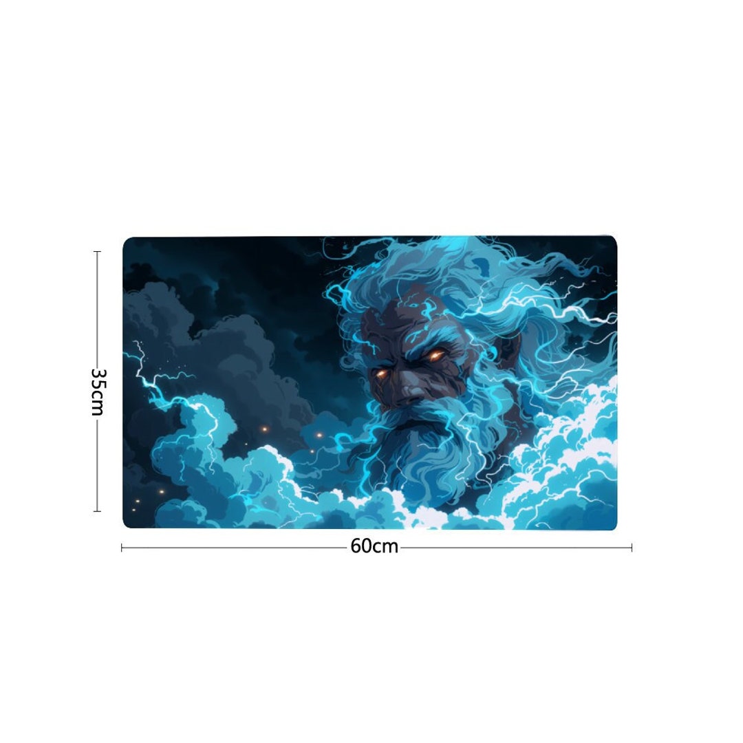 Zeus MTG Playmat for TCG, OCG, Dnd Deskmat, Greek God Fantasy Anime ...