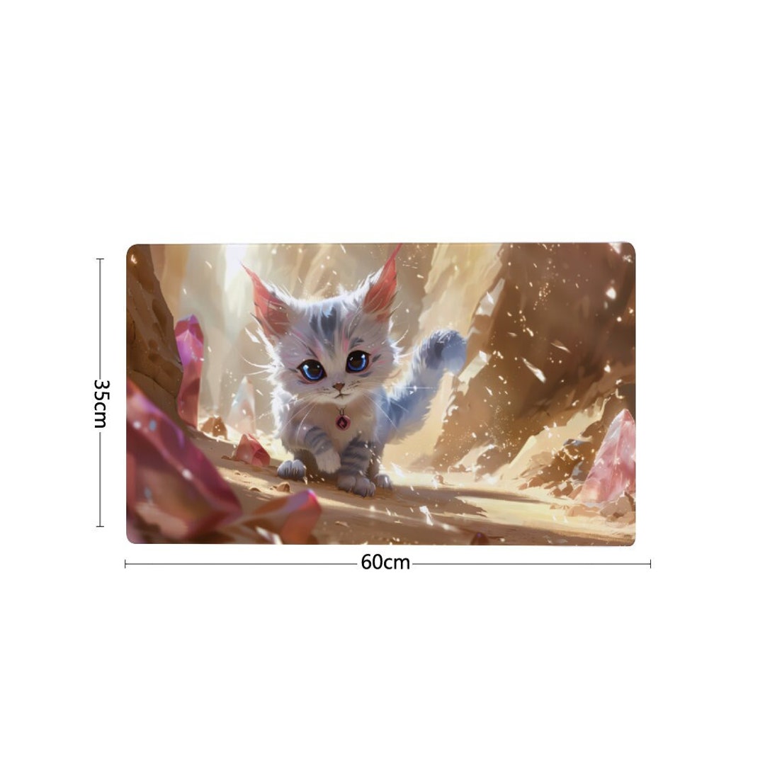Desert Cat MTG Playmat for TCG, OCG, Dnd Deskmat, Kitten Cute Anime ...