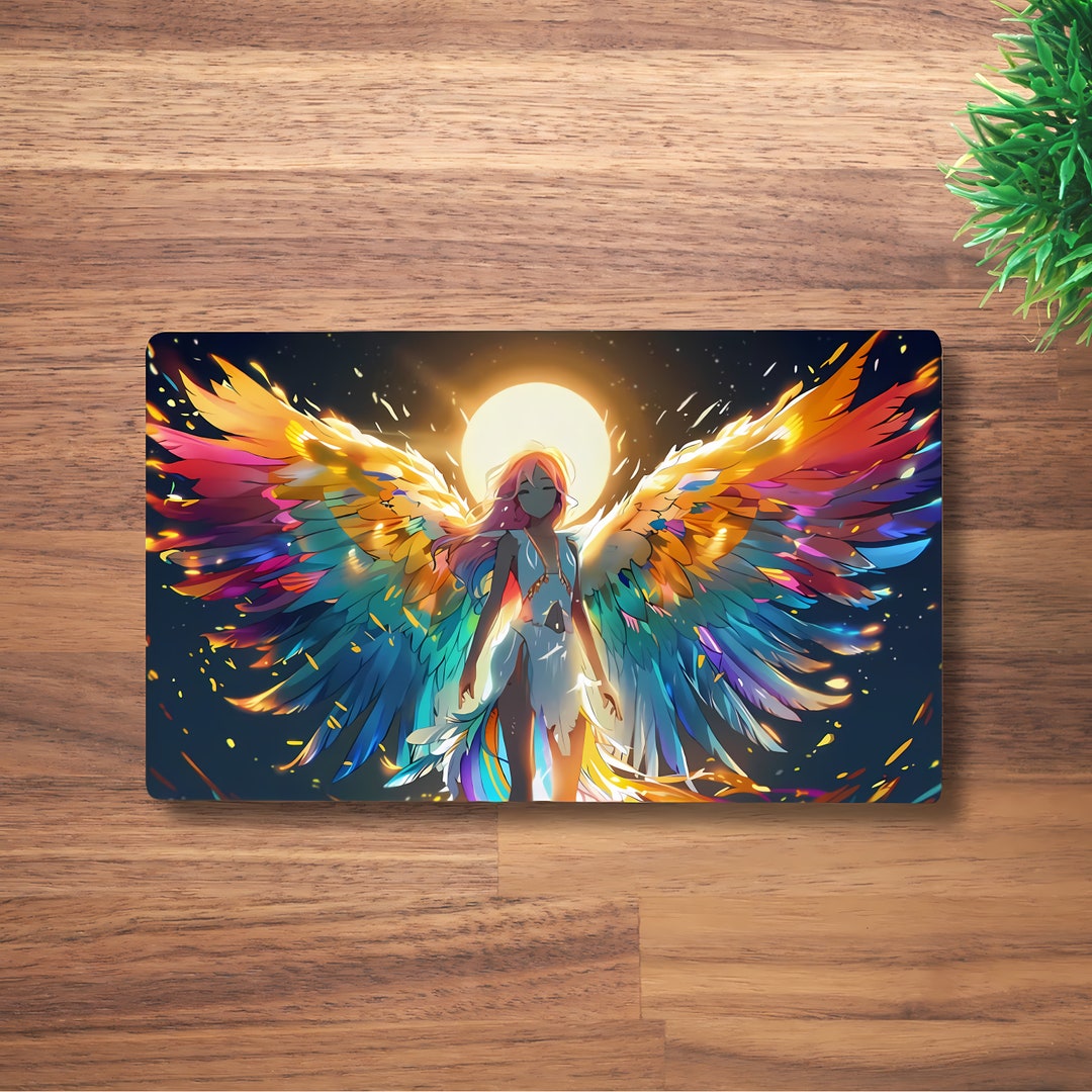 Rainbow Winged Angel Playmat for MTG, TCG, OCG, Dnd Deskmat, Fantasy ...