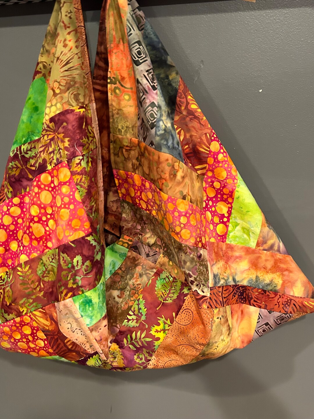 Batik Colorful Patchwork Origami Weekender Bag Tote Market Bag - Etsy