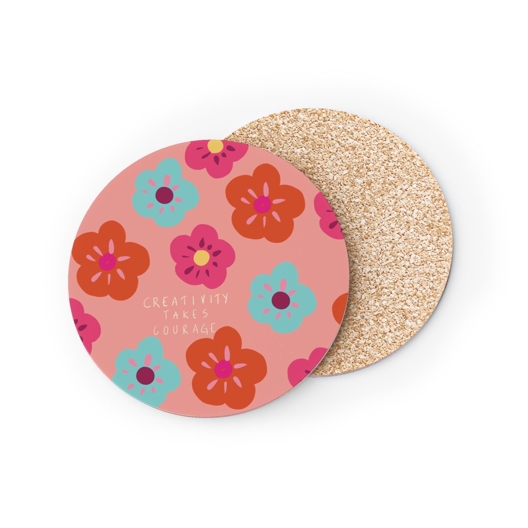 Colorful Floral Coaster Set, Maximalist Gift, Colorful Coaster Set ...