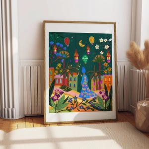 Boho Wall Art Woman Portrait Art Print ,middle Eastern Art Home Décor ...