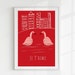 Je T'aime Minimalist Abstract Red Swans Modern Digital Decor Romantic ...