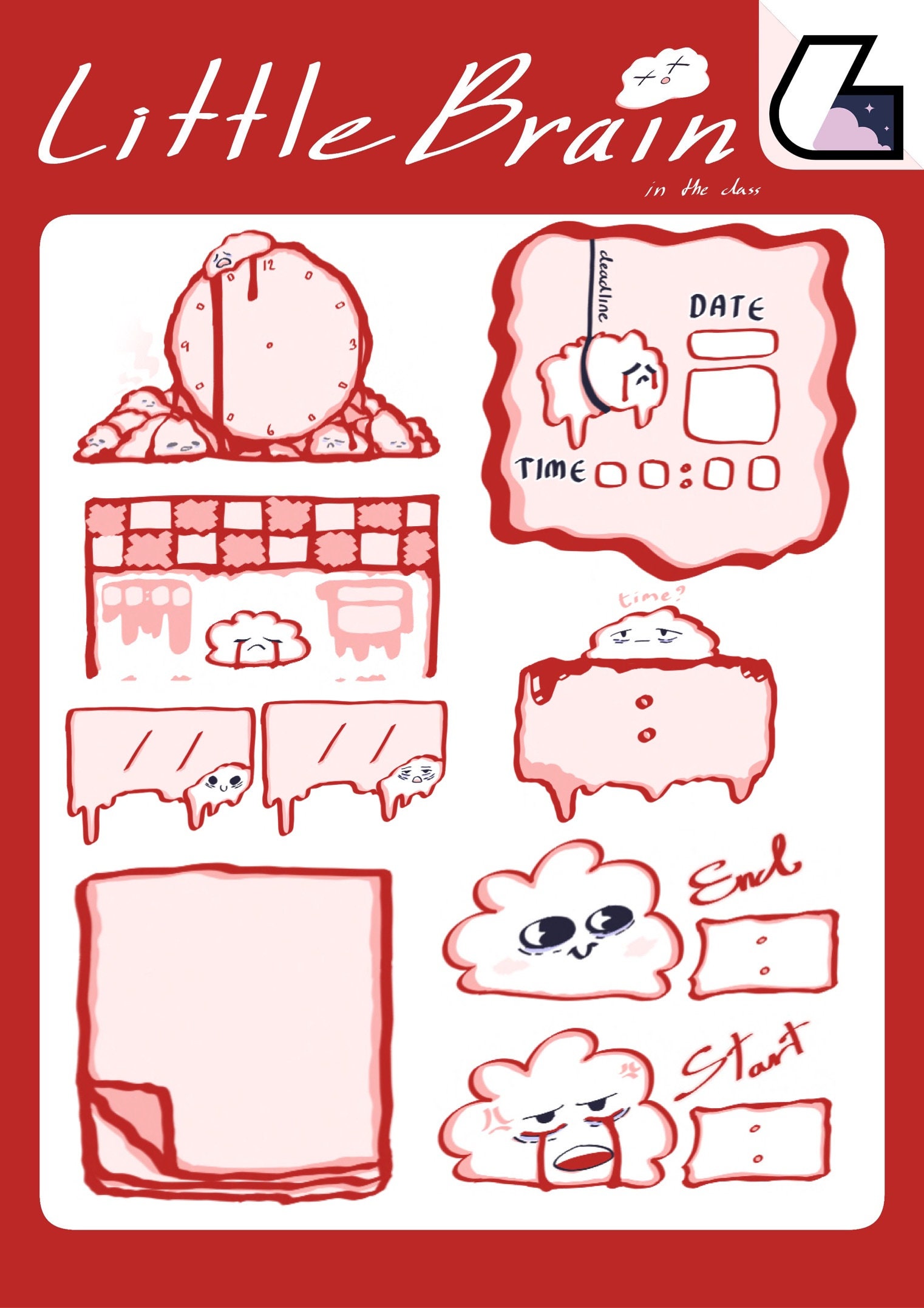 Digital Sticker for Goodnotes little Brain Stickers for Morning Classes ...